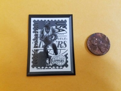 Jerome Richardson LA Clippers NBA 1995 CME Stamp Black White Paper ...
