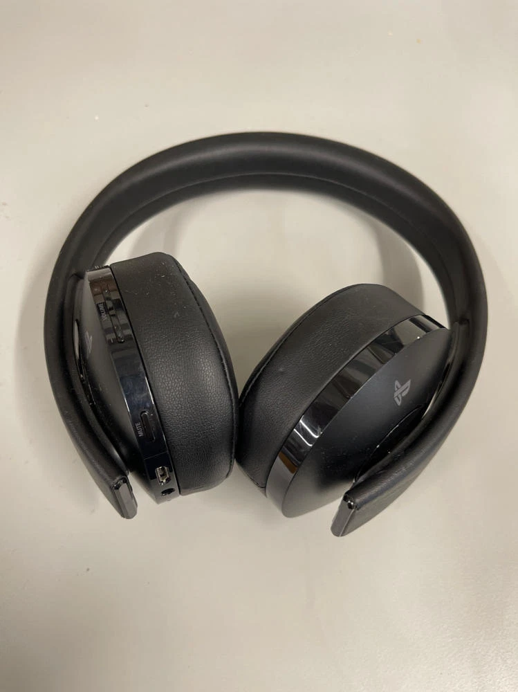 ORIGINAL SONY PLAYSTATION GOLD WIRELESS HEADSET BLACK NO