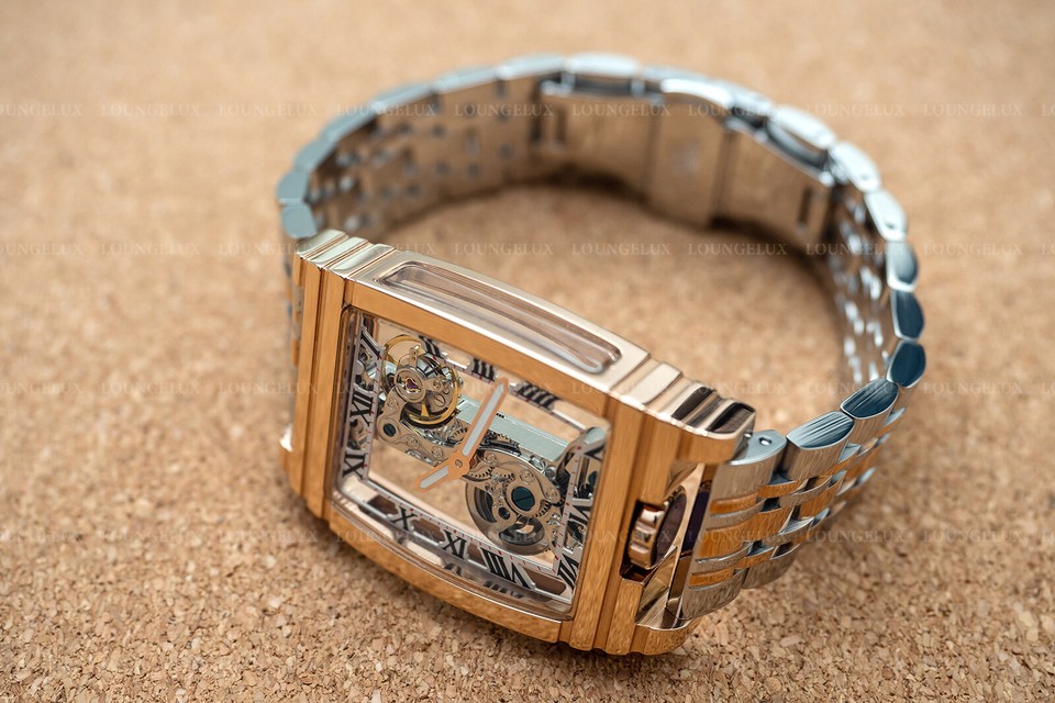 Mens Rose Gold Bridge Manual Mechanical Watch - Stainless Steel ...