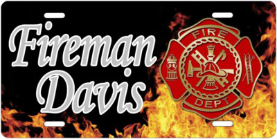 Engraved - Personalized Fire Department License Plate - Auto Tag | eBay