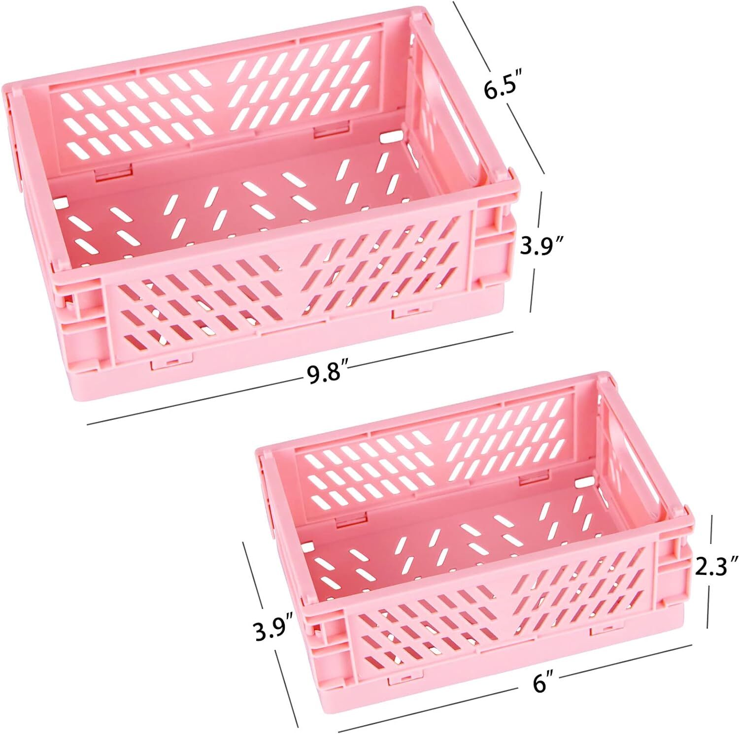 Tixill 2-Pack Mini Foldable Plastic Baskets for Organizing 5.9x3.8x2.2 ...