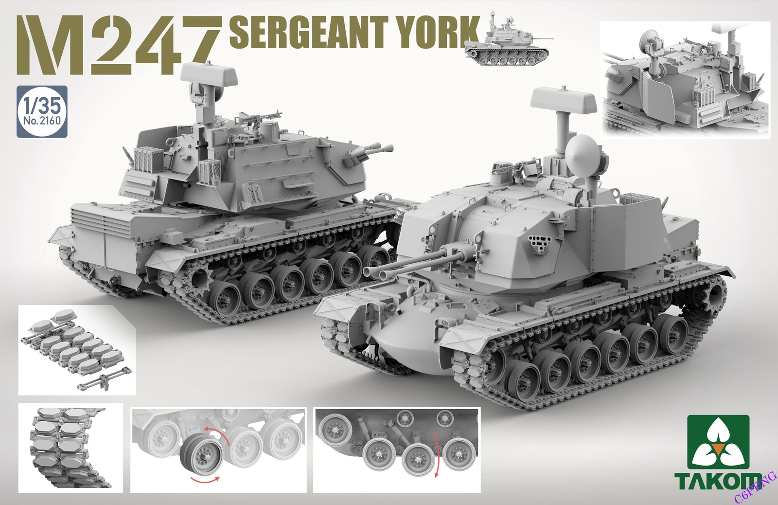 TAKOM 2160 1/35 Scale M247 Sergeant York SPAA Tank Plastic Model Kit | eBay
