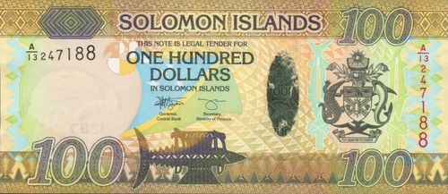 Solomon Islands 100 dollars Uncirculated Banknote. single $100 Currency ...