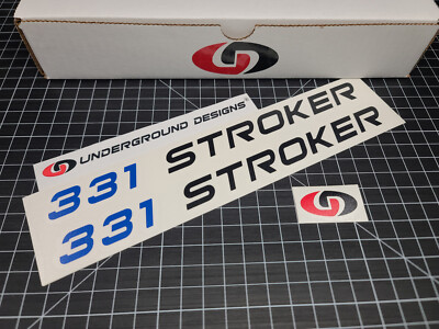 331 STROKER Decals (2pk) V8 Hood Fender Stickers Fits Ford SBF Racing ...