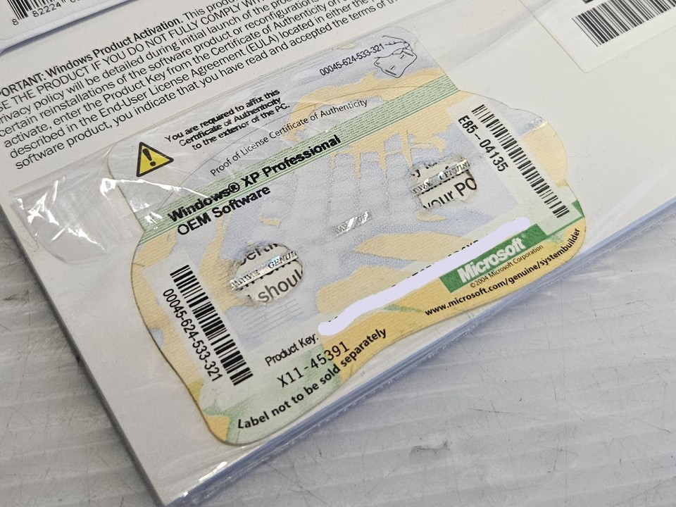 Windows XP Professional - Original Installation Disk With License Key ...