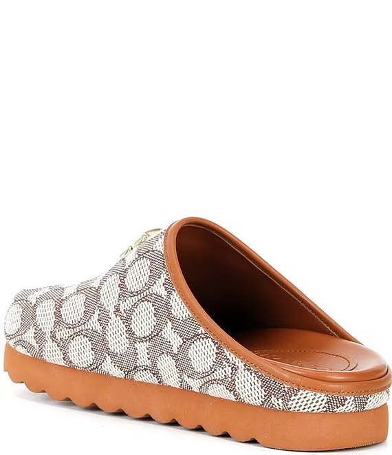 COACH Hadley Signature Logo Print Jacquard Clogs - US Warehouse | eBay