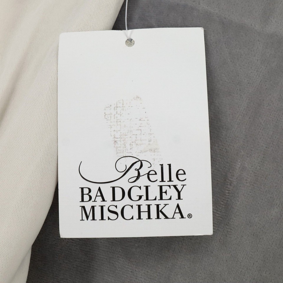 Belle Badgley Mischka Dress Womens 6 Ivory Gold Ombre Sequins Zip Lined ...