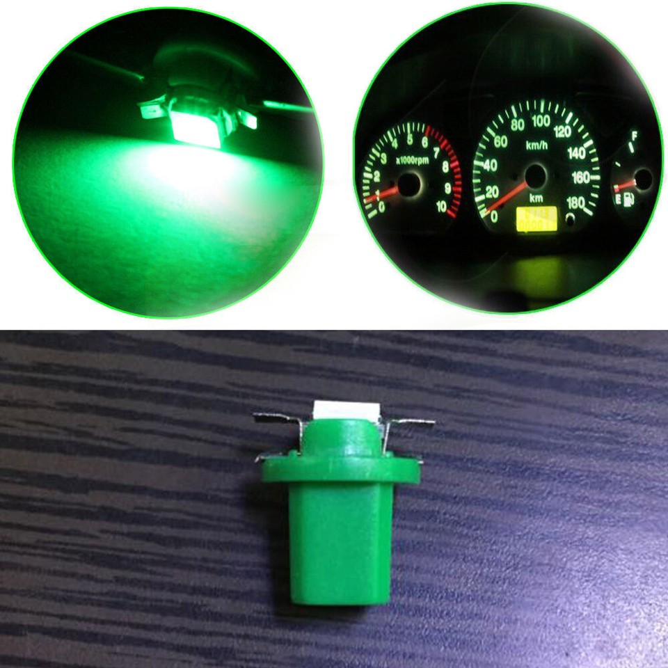 10Pcs T5 B8.5D 5050 SMD Green Car LED Dashboard Dash Lamp Instrument ...