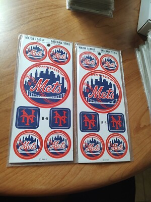 Vintage Lot (2) NOS Of MLB 1968 New York Mets Sticker Sheets | eBay