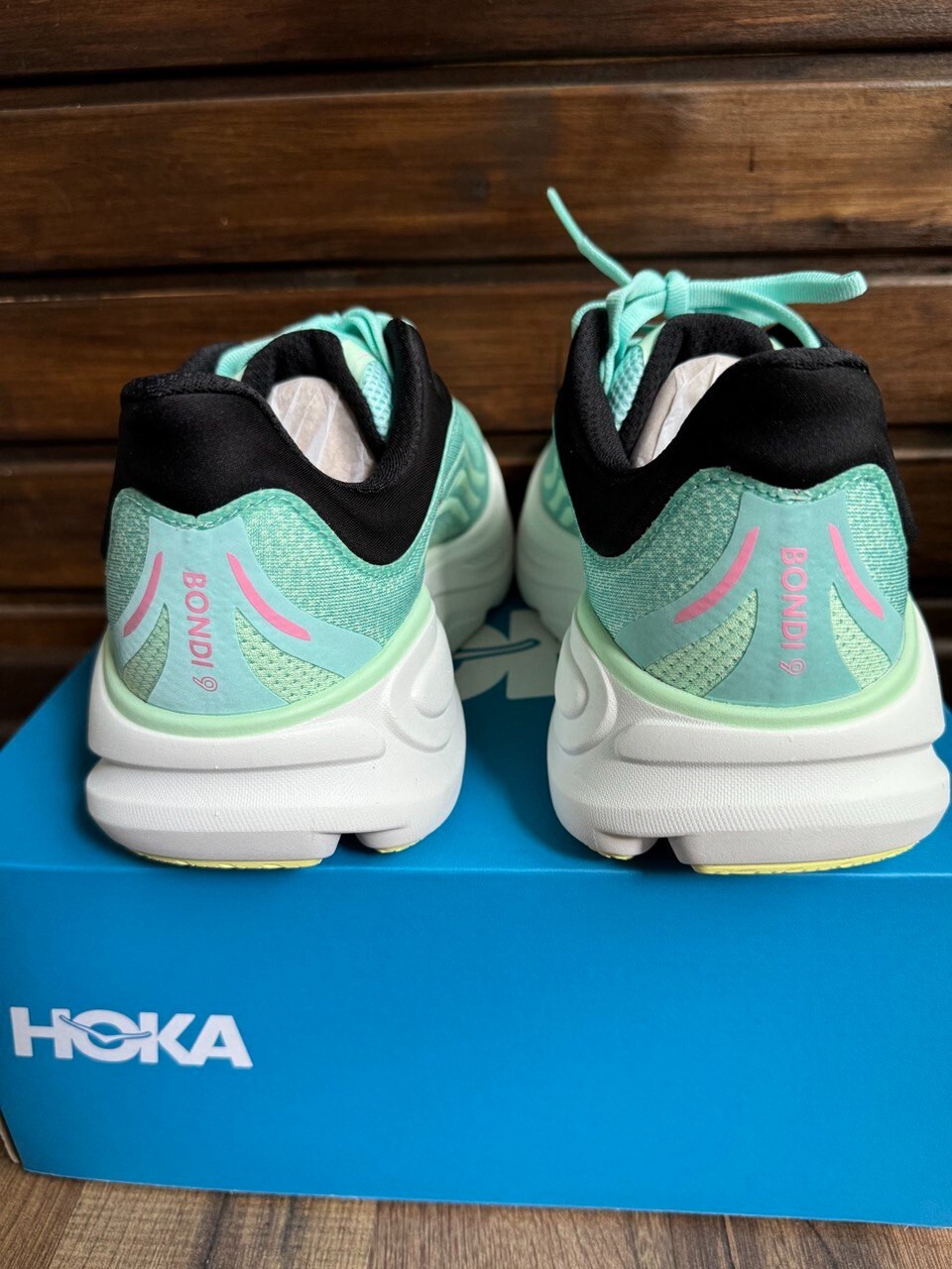 New Hoka Bondi 9 Women's Color Blue Spark/Mint Fluorite Size 9 | eBay