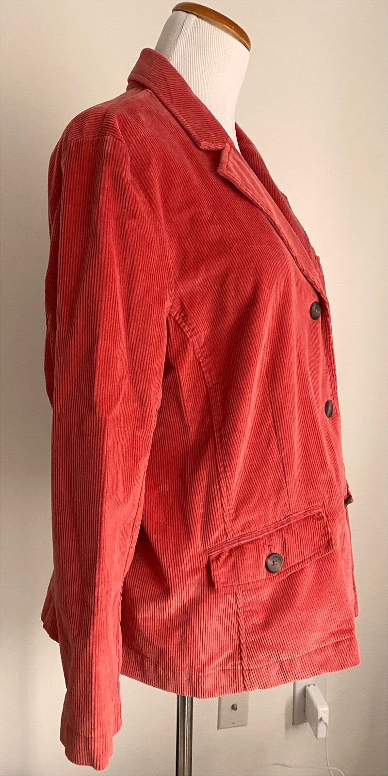 Talbots Orange Corduroy 3 Button Cotton Blazer Jacket… - Gem