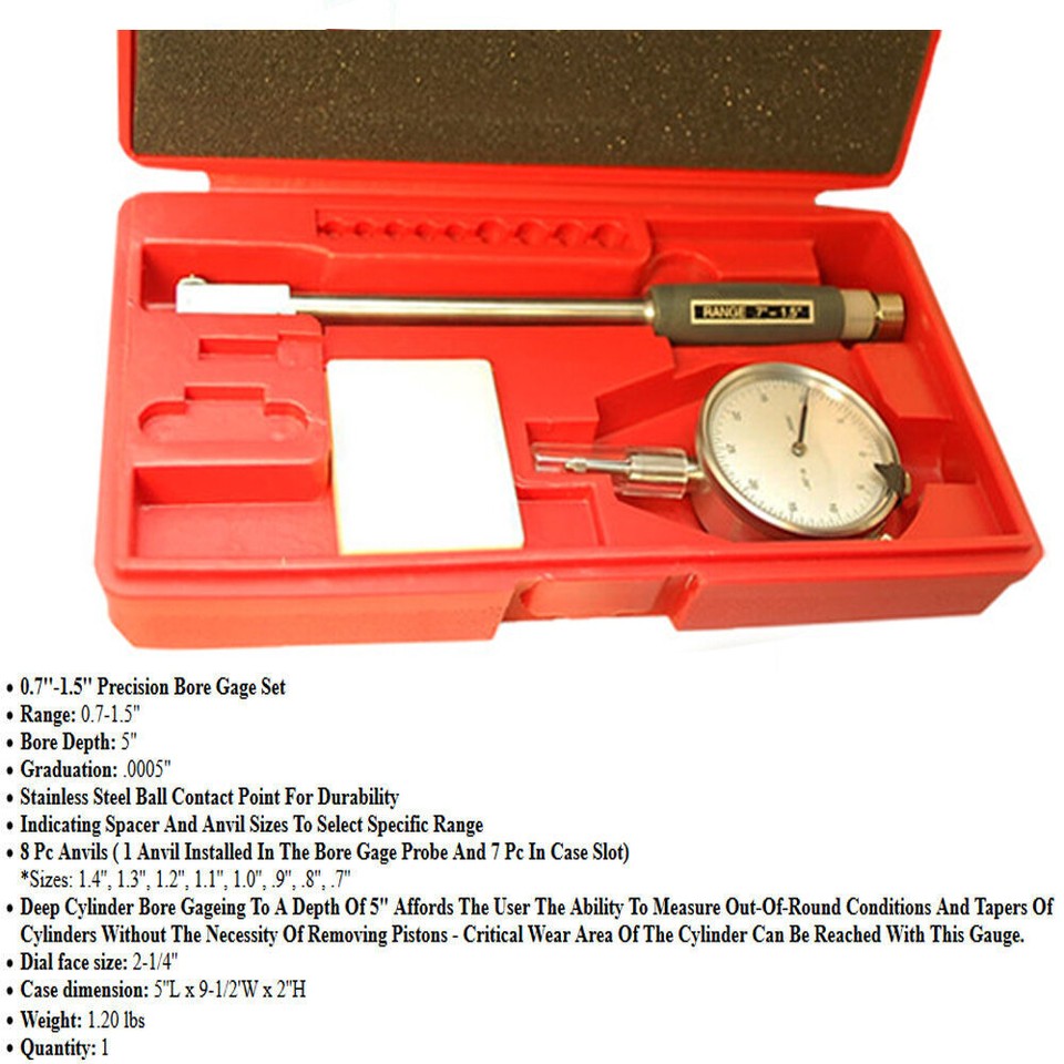 ENGINE CYLINDER HOLE DIAL INDICATOR BORE GAGE GAUGE-SELECT ANY RANGE | eBay
