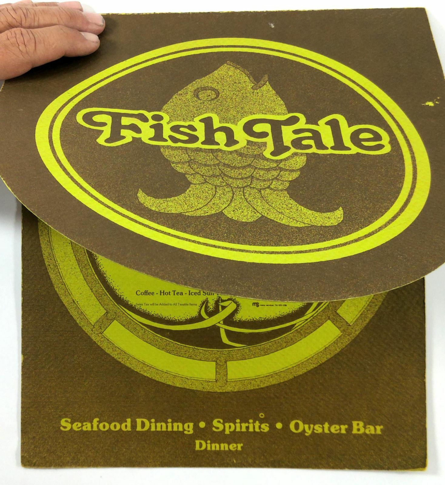 1970 Vintage Dinner Menu FISH TALE Seafood Restaurant Long Beach ...