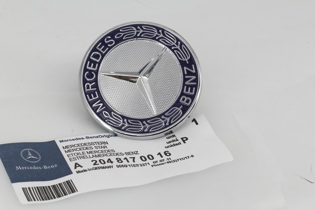 For Mercedes Benz Flat Mount Hood Emblem Badge Ornament Logo 2048170616 ...