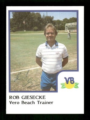 1986 Procards Vero Beach Dodgers Rob Giesecke Trainer signed auto ...