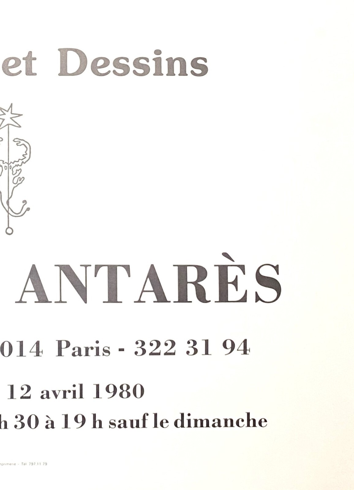 TORU IWAYA MEZZOTINT EXHIBITION ART POSTER PRINT GALERIE ANTARES PARIS ...