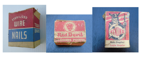 3 General Store Style Vintage Boxes of Hardware Items GREAT FOR DISPLAY ...