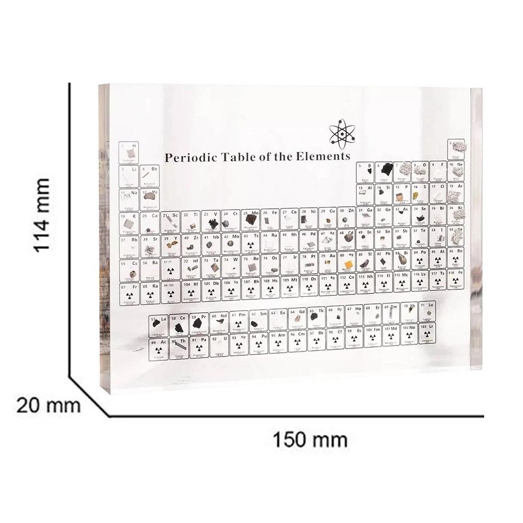 Acrylic Periodic Table Display Real Element Samples Science Classroom ...