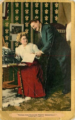 Victorian Comic Postcard Vintage 1910 Boss Flirting Secretary | eBay