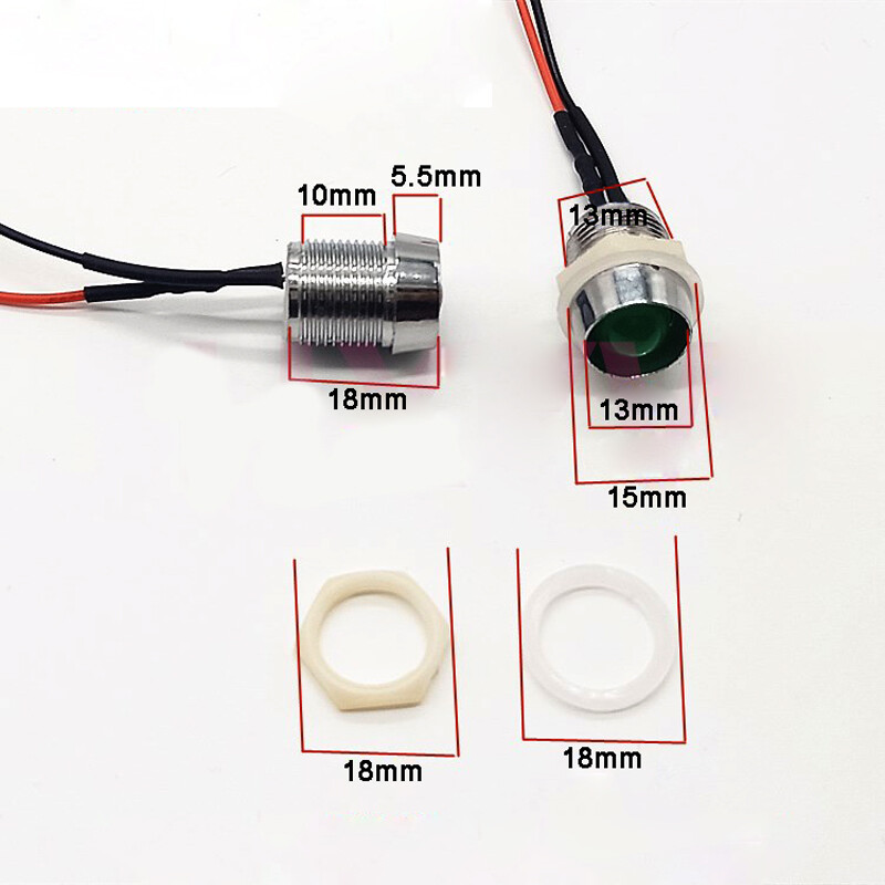 10mm 3V 6 9V 12V~220V Ultra Bright Pre-Wired LED With Holders 13mm ...