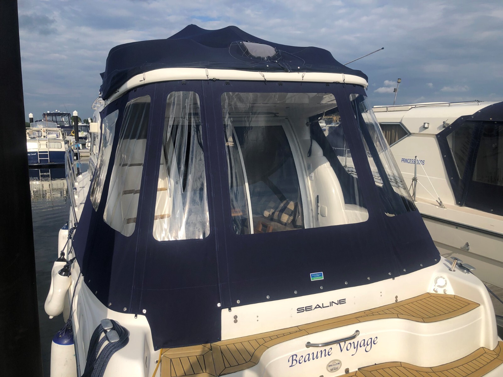 SEALINE F33 / 330 STATESMAN BOAT COVER *NEW*. ARMADA BLUE ACRYLIC ...