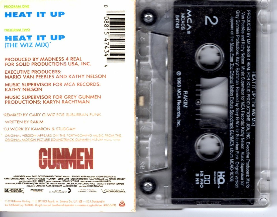 Rakim Heat It Up Gunman Soundtrack 1993 Cassette Tape Single Rap Hiphop ...