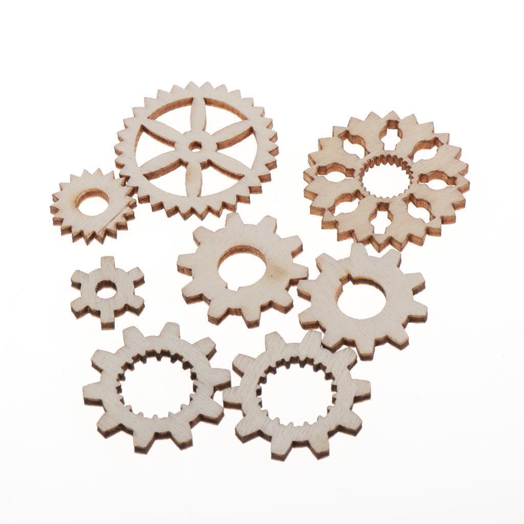 100 wooden disks for handicrafts wood disks cogwheel decoration wood ...