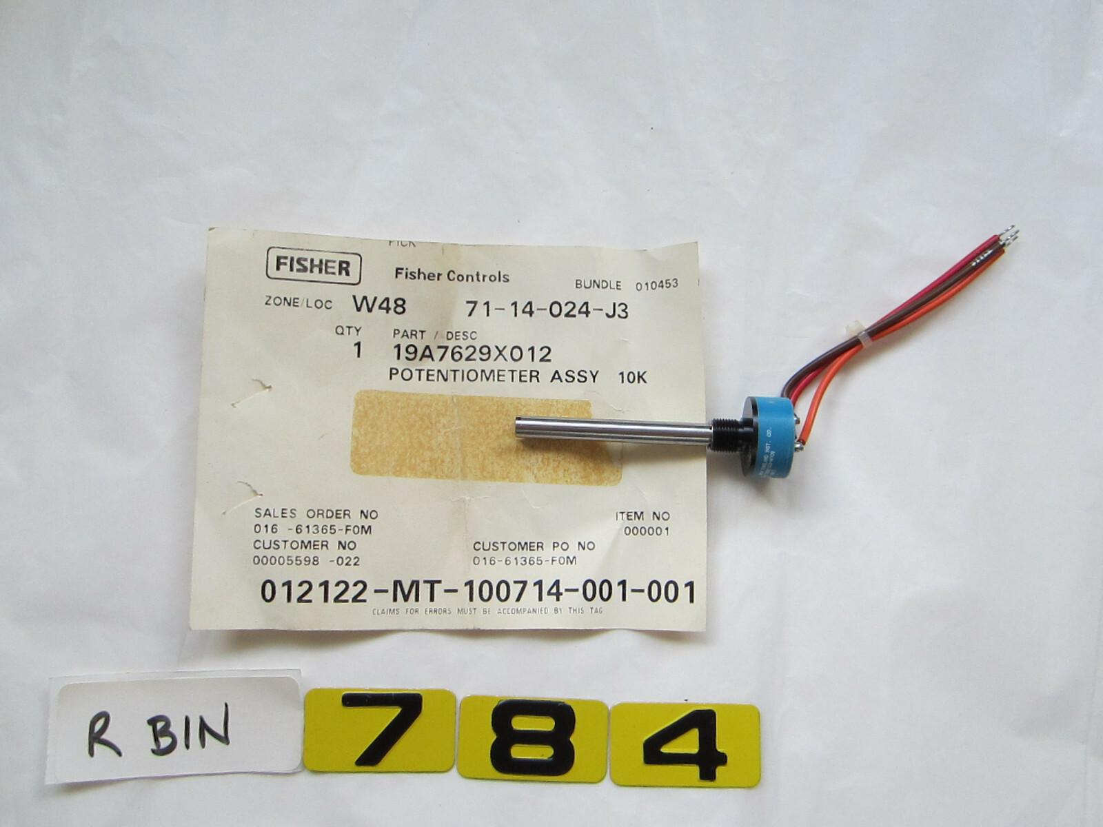 FISHER CONTROLS 19A7629X012 POTENTIOMETER ASSEMBLY | eBay