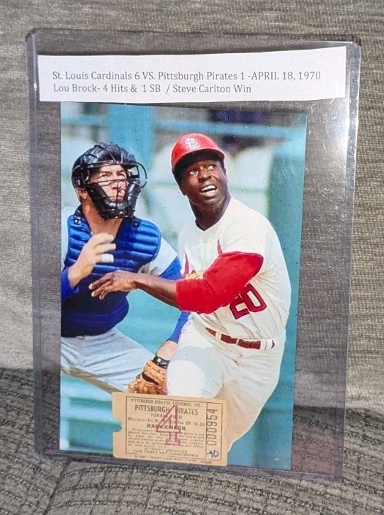4/18/70 St. Louis Cardinals vs Pittsburgh Pirates Ticket Stub Lou Brock ...