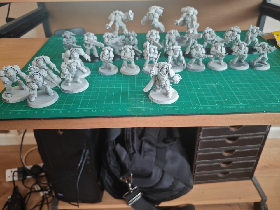 Warhammer 40k- Primaris and Mark IV Space Marine force undercoated and ...