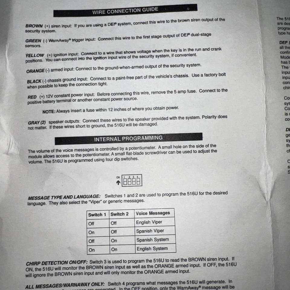 DEI 516U Talking Viper Voice Module In English Or Spanish Security ...