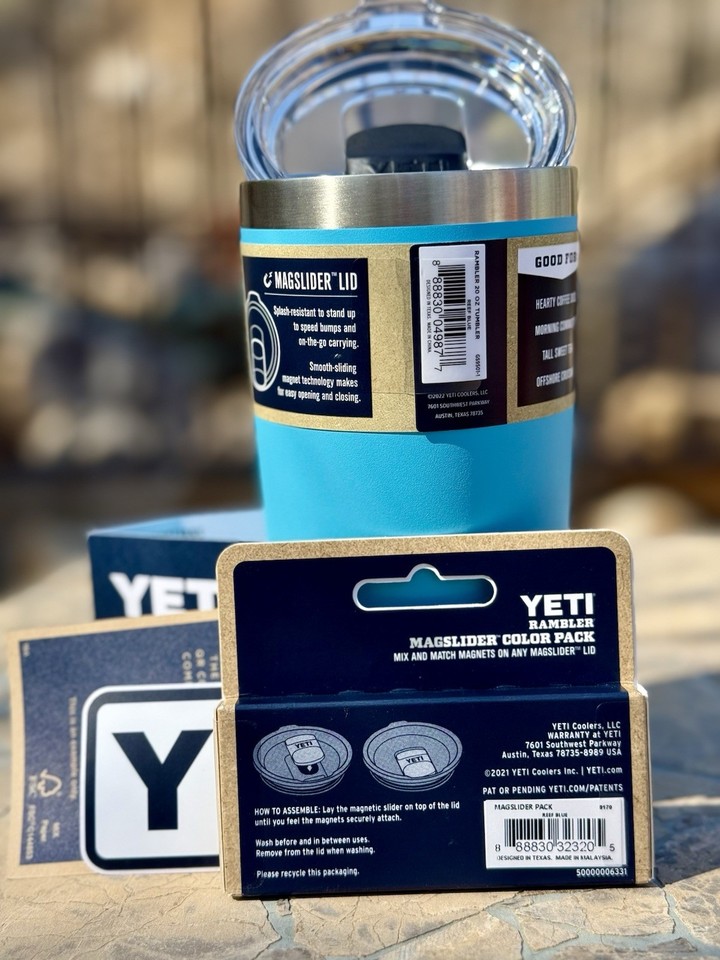 YETI Rambler 20oz Tumbler - RARE - 🐠Reef Blue 🐠 W/ Matching 3-pack ...