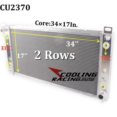 2 Rows 34'' Radiator for 1999-2013 Chevy GMC Tahoe Silverado 1500 2500 ...