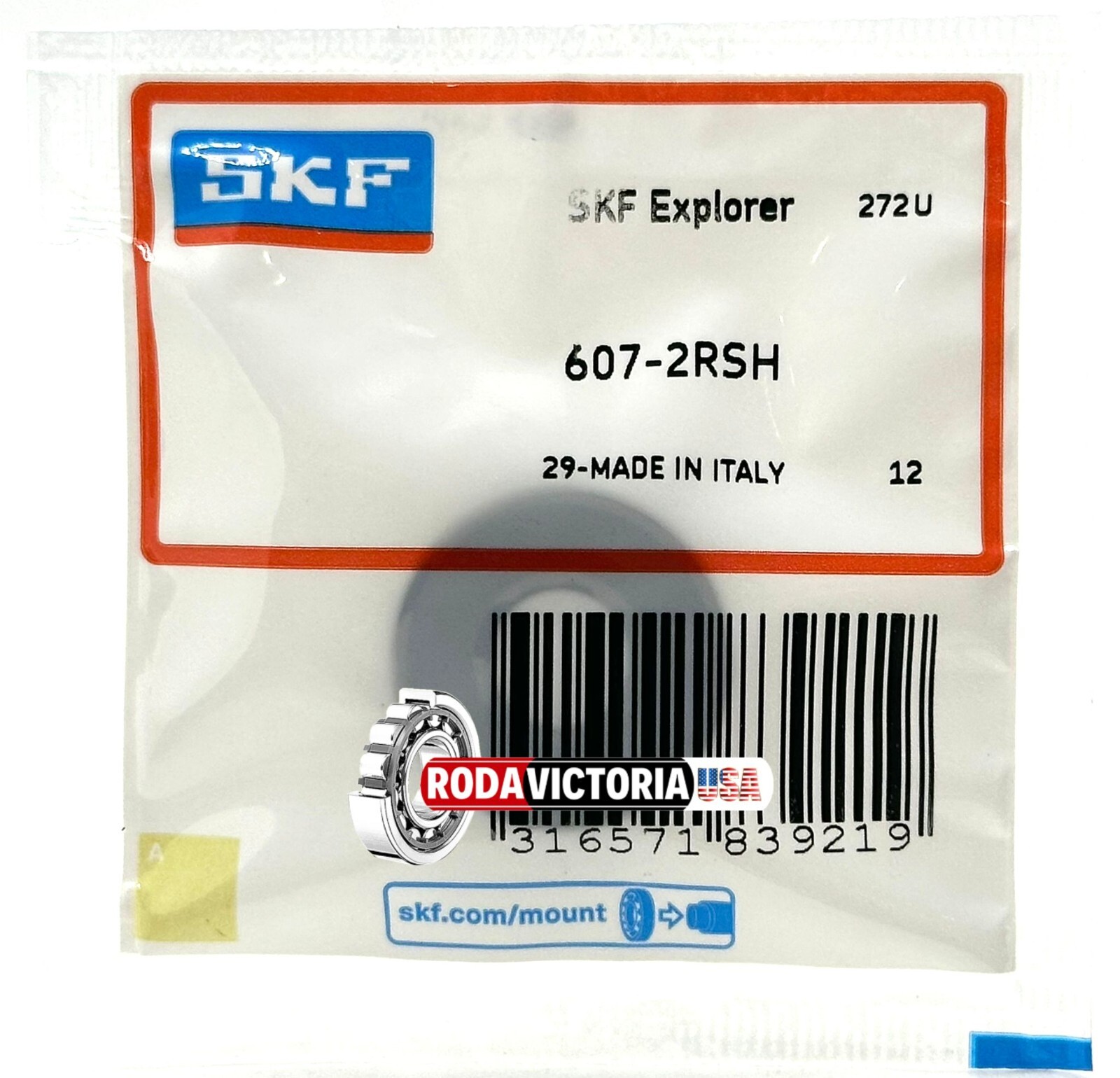 SKF 607 2RSH DEEP GROOVE BALL BEARING, RUBBER SEALED 7x19x6mm 607-2RS ...