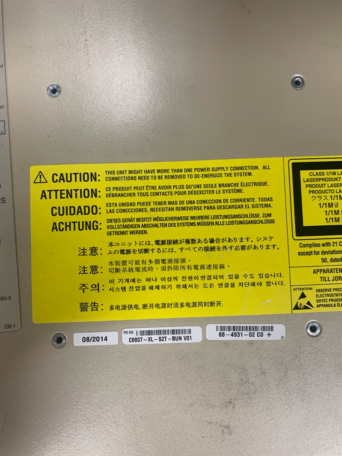 Cisco C6807-XL Catalyst Chassis Switch C6800-XL-3KW-AC C6807-XL-FAN ...