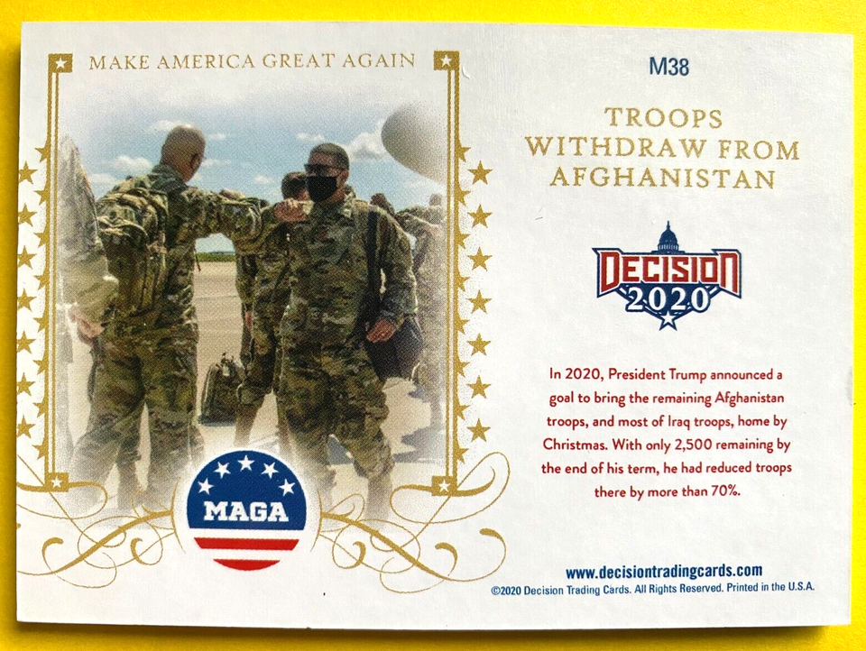 2020 Decision MAGA Rainbow Foil #M38 Troops Withdraw From Afghanistan ...