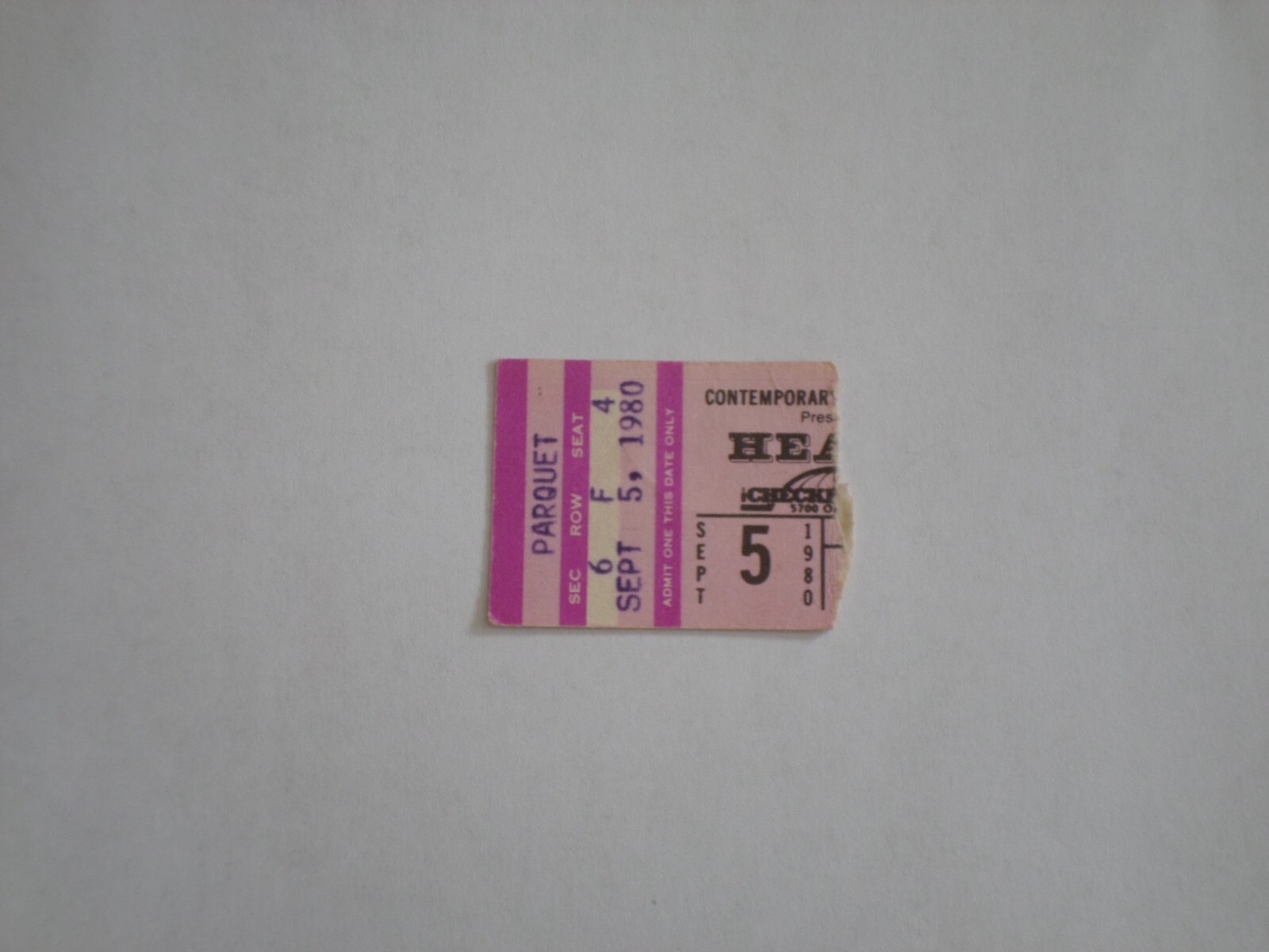Heart Robert Palmer RIP Ticket Stub-1980-"Barracuda"-Checkerdome-St ...
