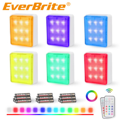 EverBrite 6PC Tap Light LED Closet Light Night Lights Remote Control ...