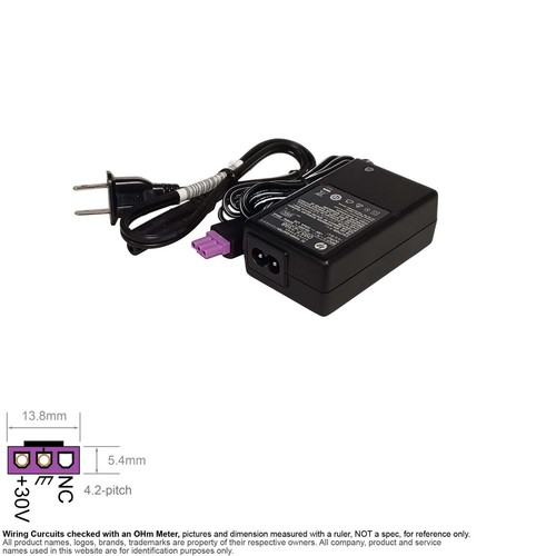 Power Adapter AC DC MNF 3-Pin Purple 30V 0.33A 333mA HP 0957-2398 EADP ...