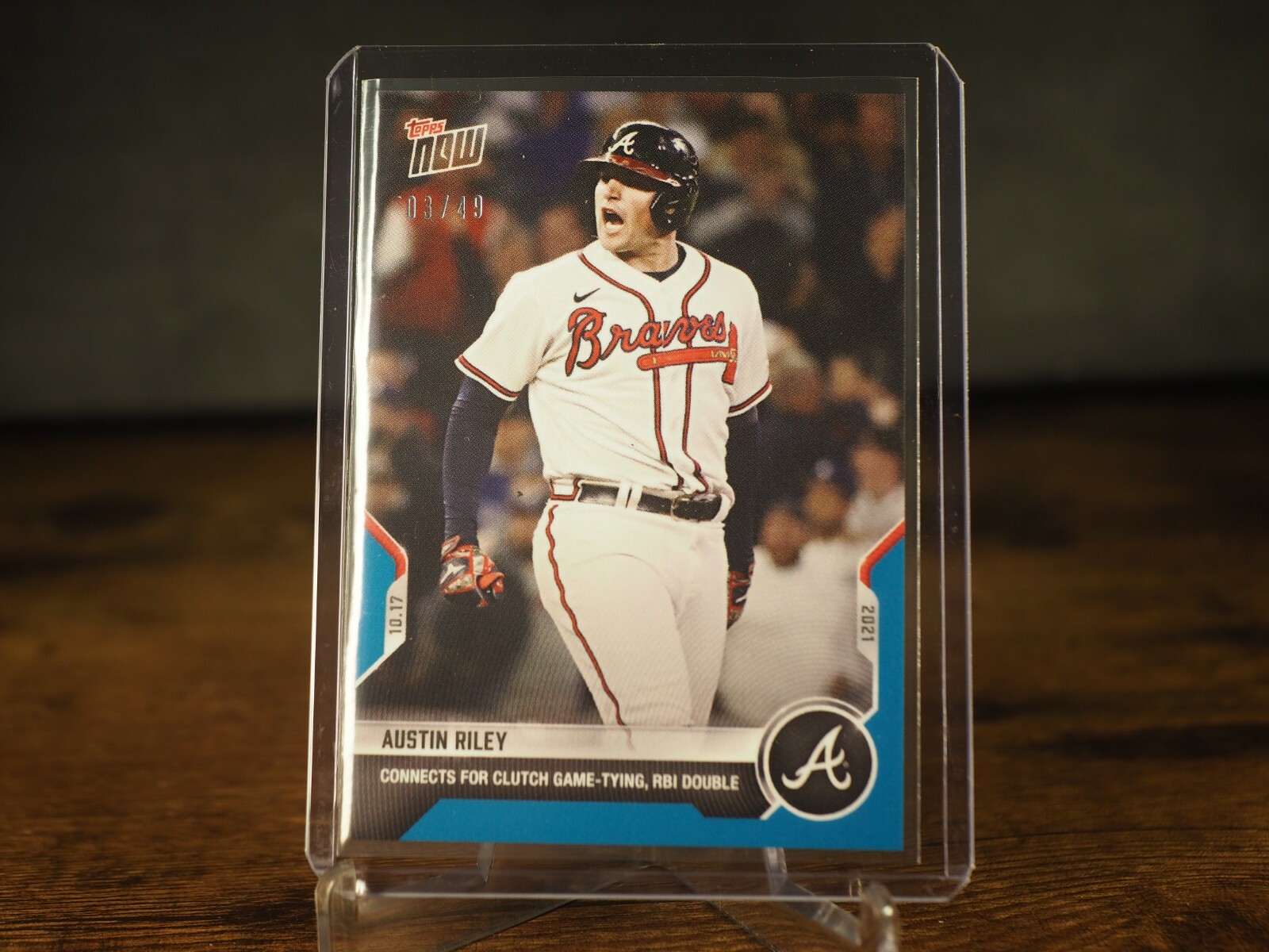 Austin Riley - 2021 MLB TOPPS NOW Card 980 RBI Double NLDS Blue ...