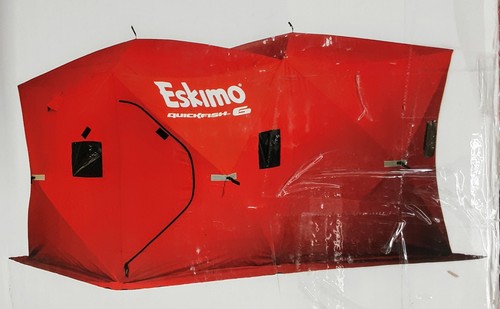 Eskimo QuickFish 6, Pop-Up Portable Ice Shelter, Red/Black, 6-Person | eBay