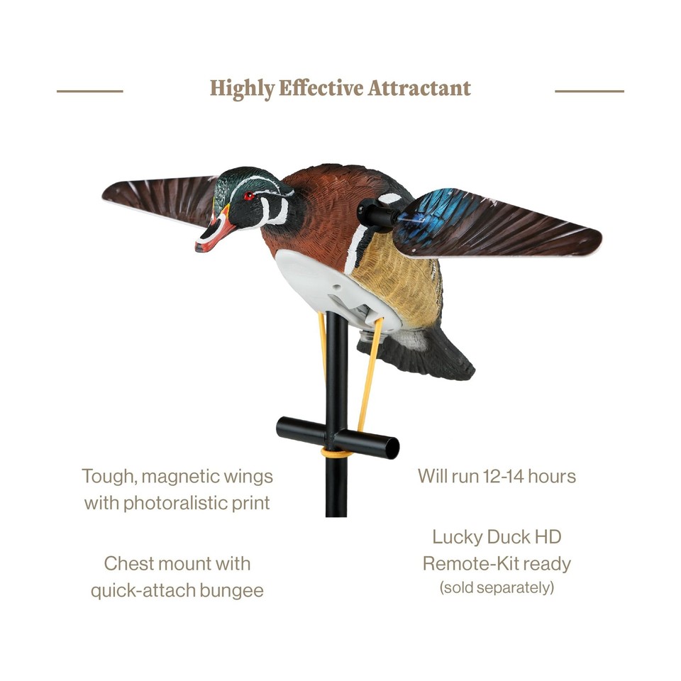 Lucky Duck Spinning Wing Motion Duck Decoys for Hunters, Lucky Woody HD ...