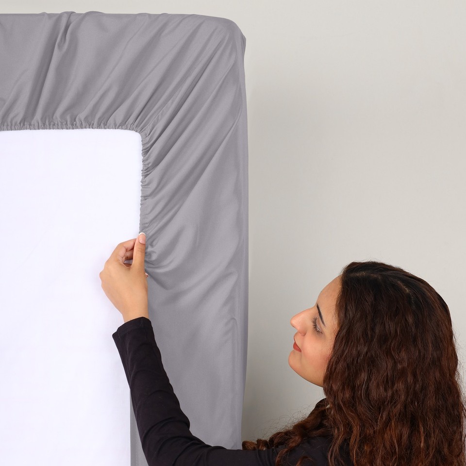 Full Fitted Bed Sheet Extra Deep 25 cm Single Double Super King Size ...