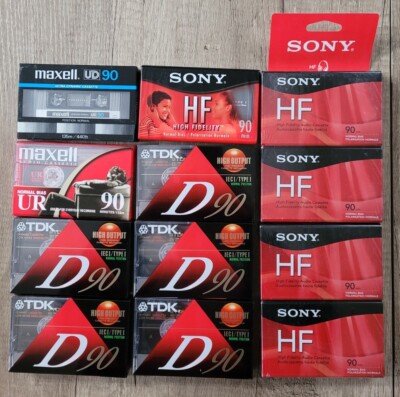 TDK D90 Sony HF Maxell UR & UD 90 Audio Cassettes 12 Factory Sealed NOS ...