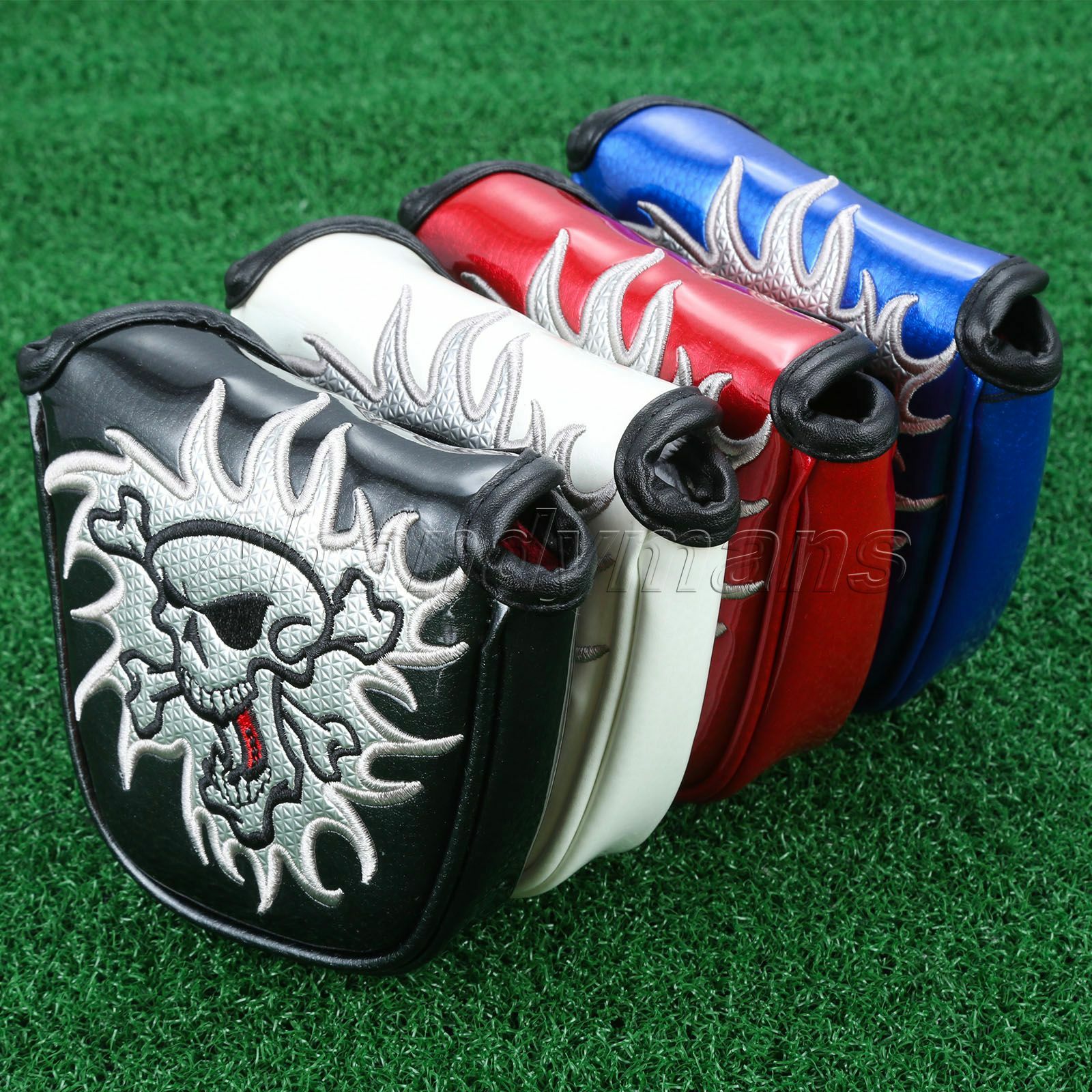 Cool Skull Pattern Mallet Style Golf Putter Head Cover Magnetic Putter ...