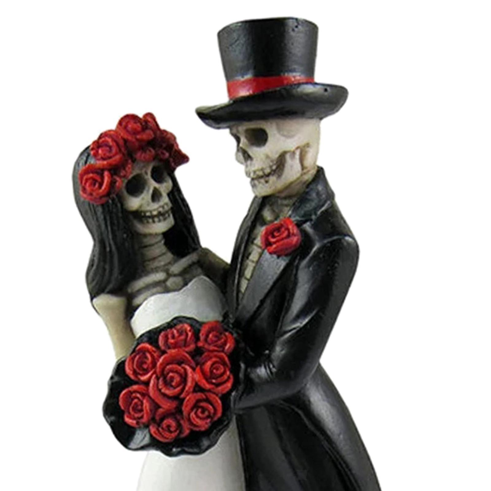 Resin Skeleton couple Skull Ornaments Art Figurine bride Crafts ...