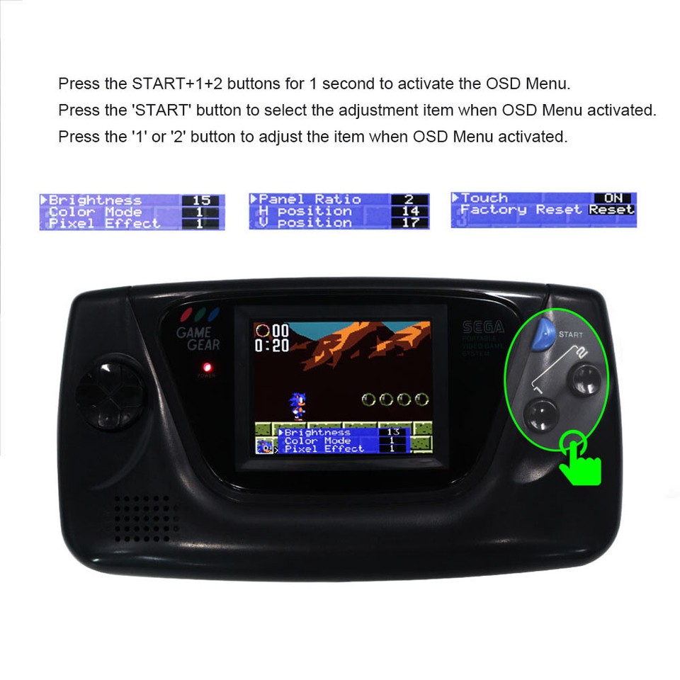 For SEGA Game Gear 3.5 Inches 640x480 HD IPS Highlight LCD HDMI ...