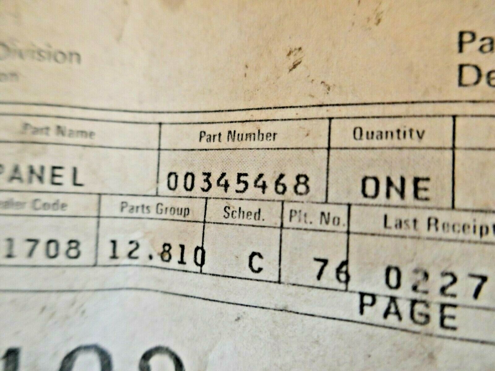 C3 1975-77 CORVETTE NOS FIBERGLASS T TOP HOOP ROOF LINER TRIM GM 345468 ...