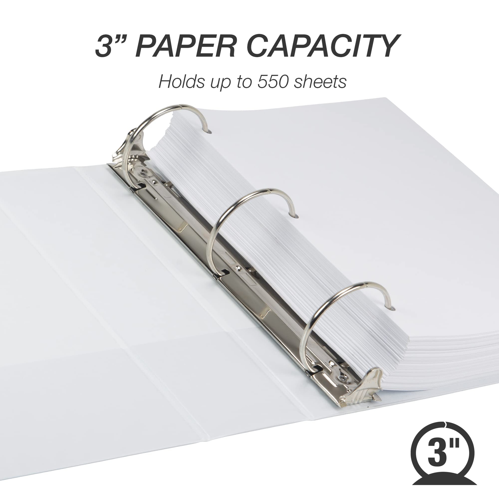 Eco-Friendly 3 Inch White 3 Ring Binder Durable Recyclable Plant Based ...