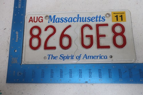 Massachusetts License Plate Tag 2011 11 MA Natural Sticker 826 GE8 | eBay